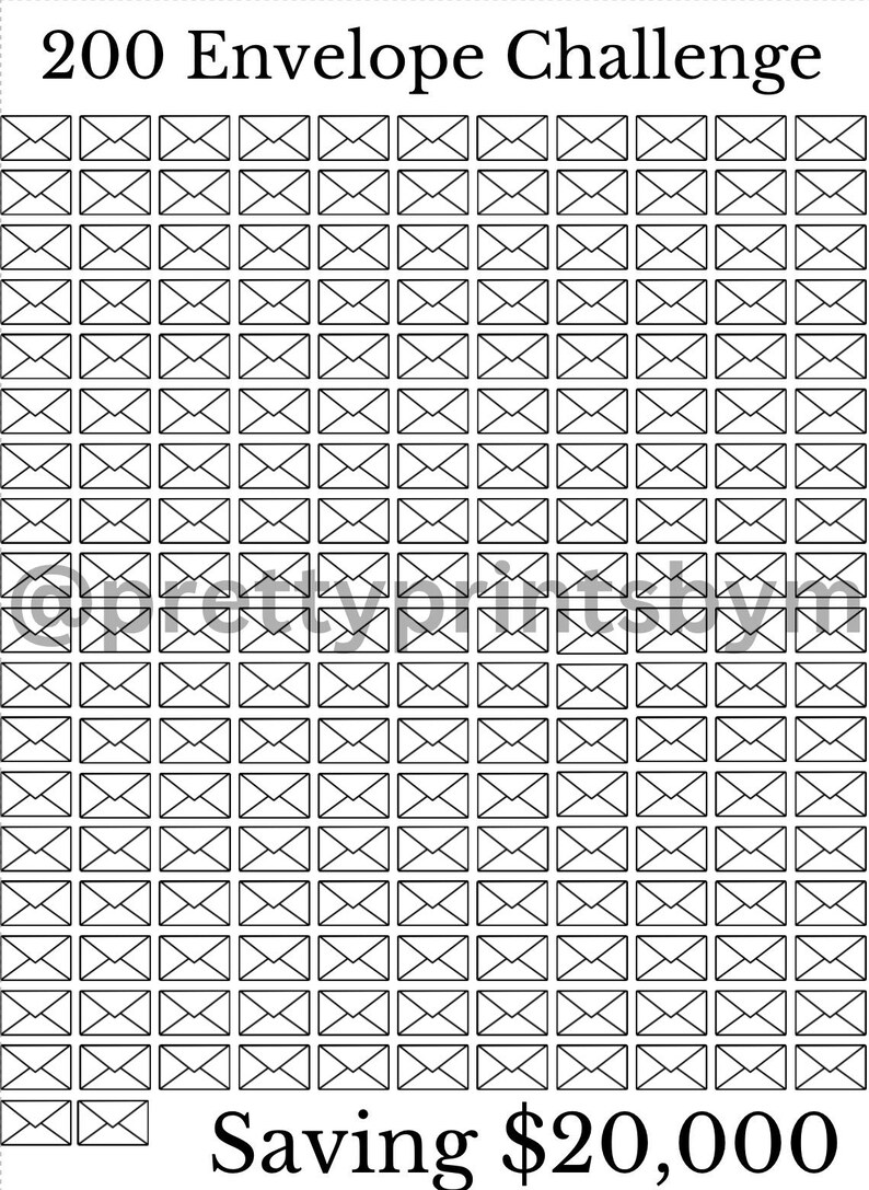 200 Envelope Challenge - Etsy