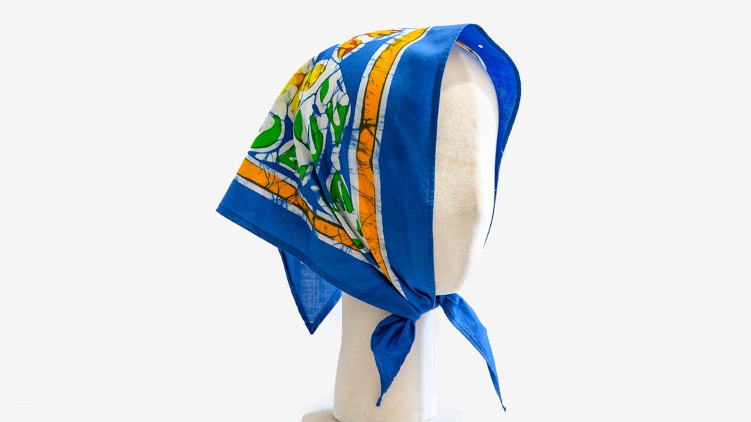 1960s Tropical Cotton Headscarf: Vintage Palm Royale Glamour - Etsy
