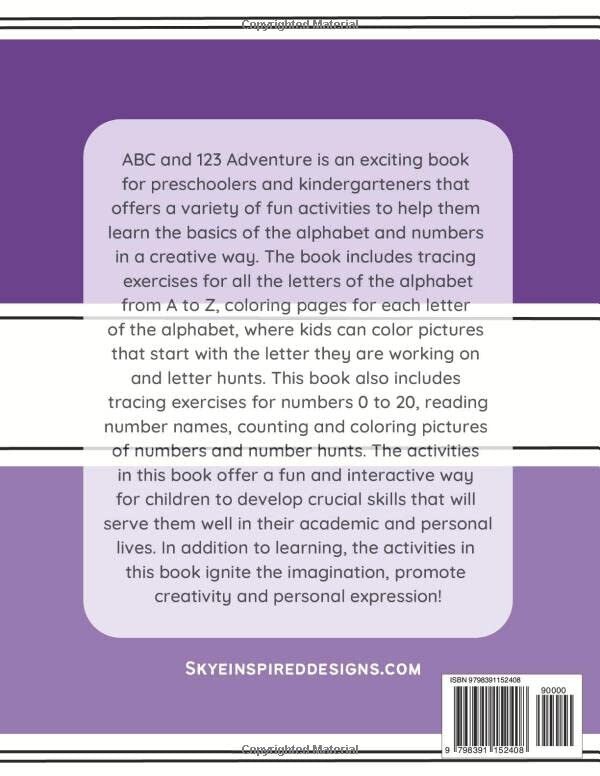 ABC and 123 Adventure: Tracing, Coloring, and Hunt Activity Book for ...