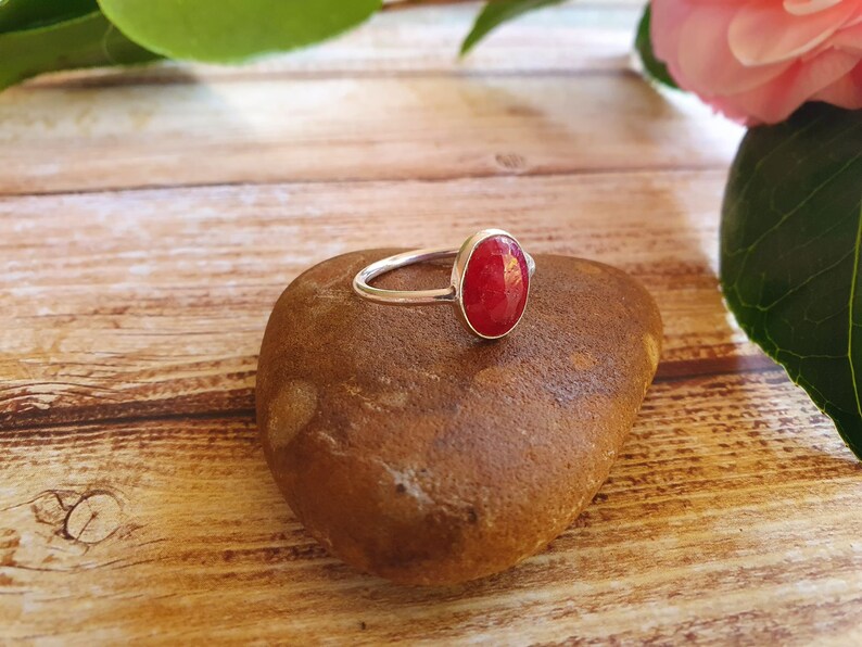 Sterling Silver Ruby Stack Ring Birthstone Ring July - Etsy Australia