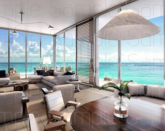 Zoom Background Home Office Backdrop Beach Ocean View | Etsy