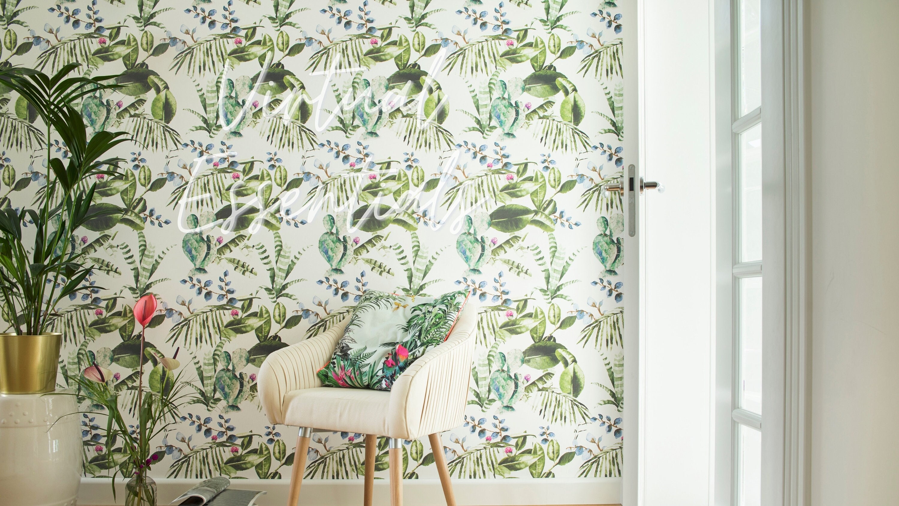 Zoom Virtual Backgrounds | Girly, Feminine, Floral, Pink Green ...