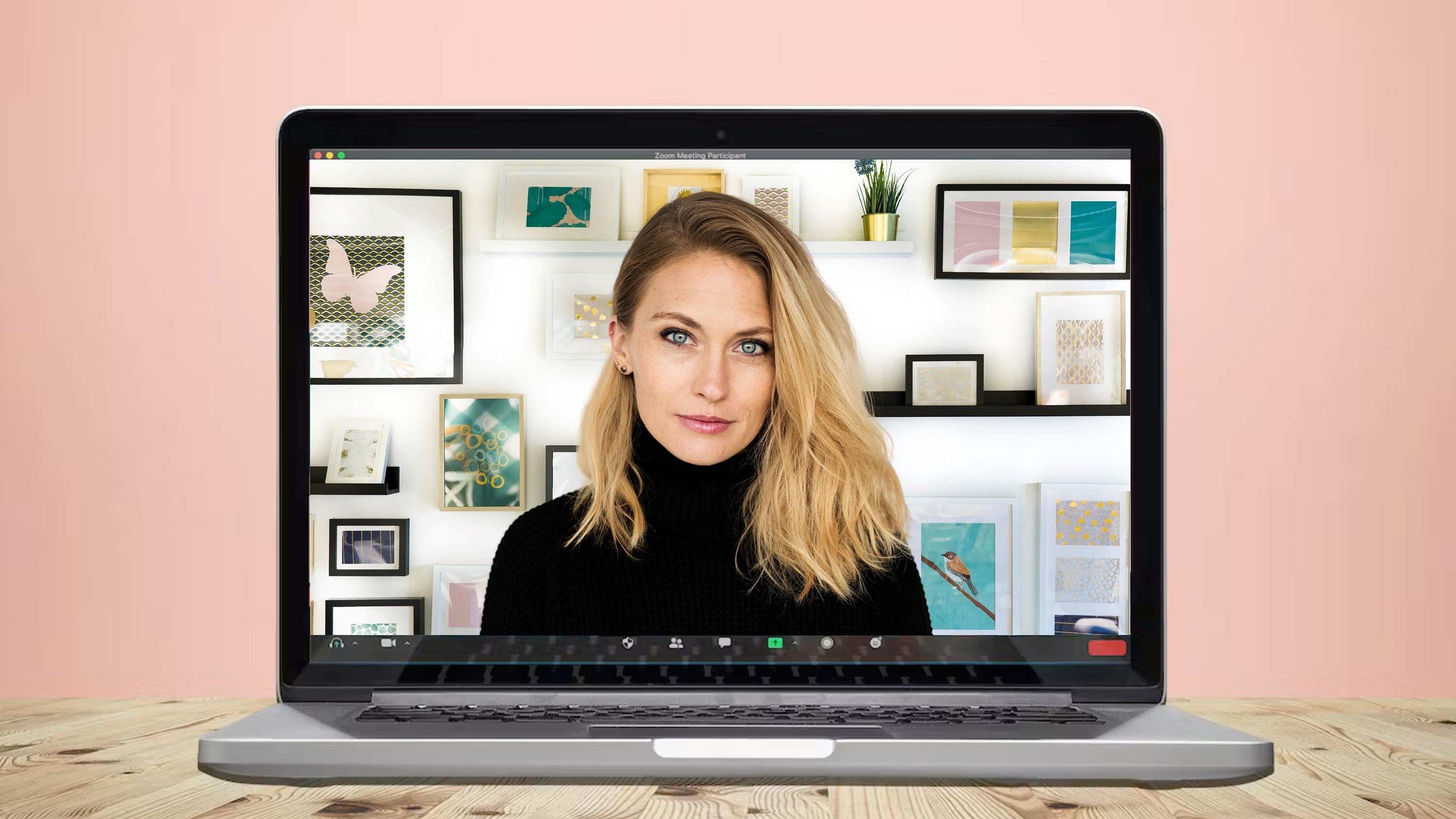 Zoom Background Home Office Wall Gold Frame Gallery Wall Backdrop - Etsy