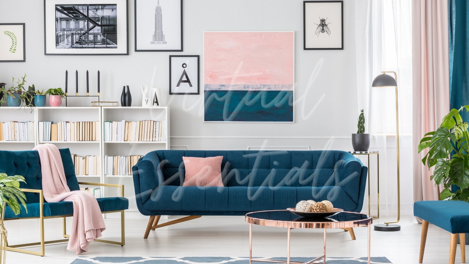 Zoom Virtual Backgrounds | Girly, Feminine | Pink Blue | Backdrop ...