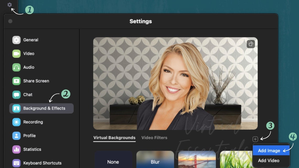 Zoom Virtual Background | Home Office | WFH Work From Home | Stream ...