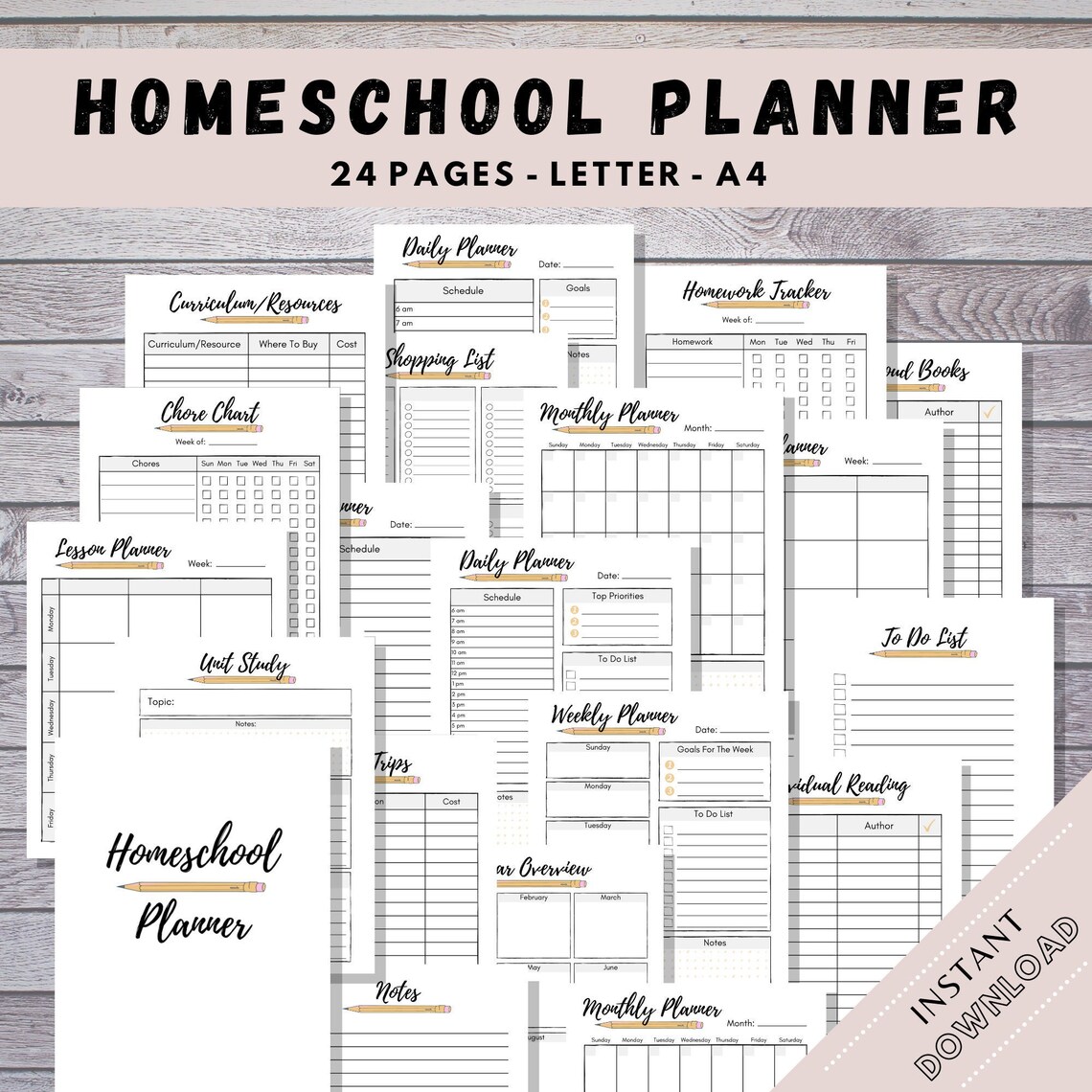 Homeschool Planner, Printable Homeschool, School Planner, Homeschool ...
