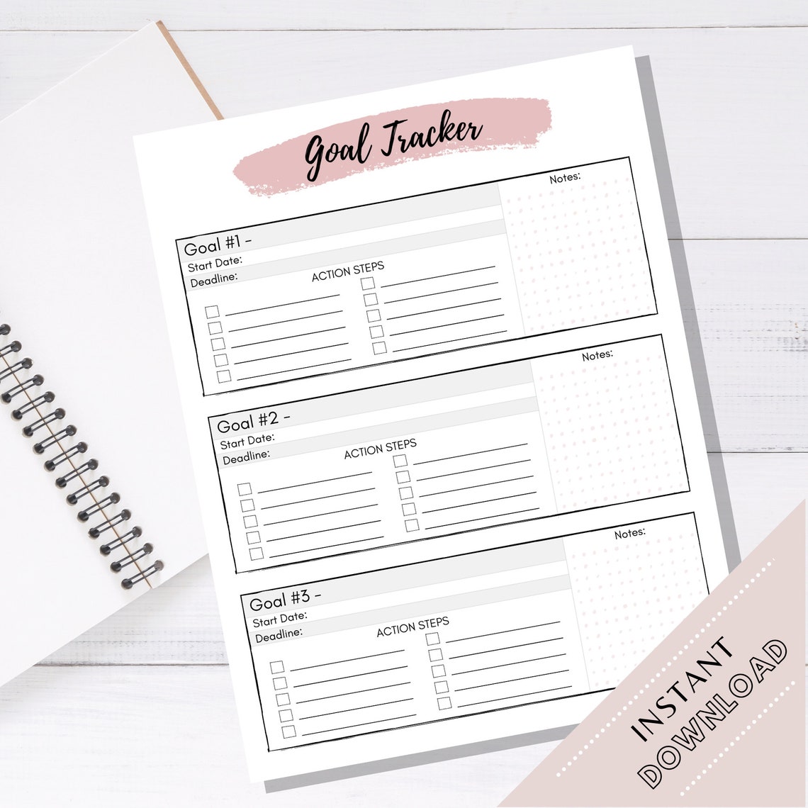 Digital Goal Planner, Goal Planner, Printable Goal Page, Goal Worksheet ...