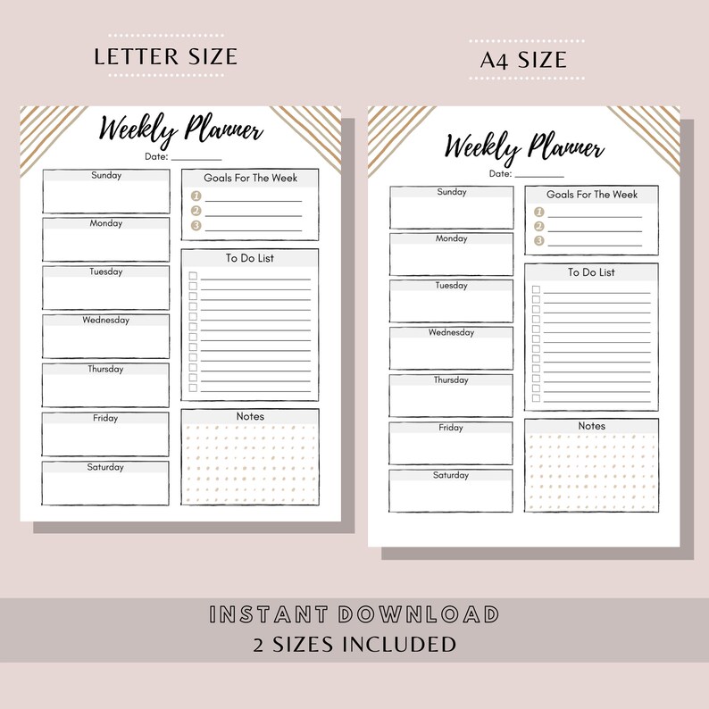 Weekly Planner, Weekly Printable, Week Organizer, Weekly Planner PDF ...