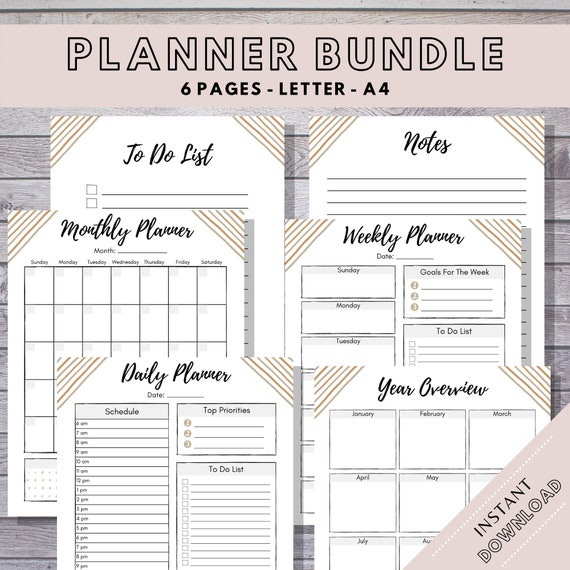 Planner Bundle Printable Planners Planner Pack Life Planner | Etsy