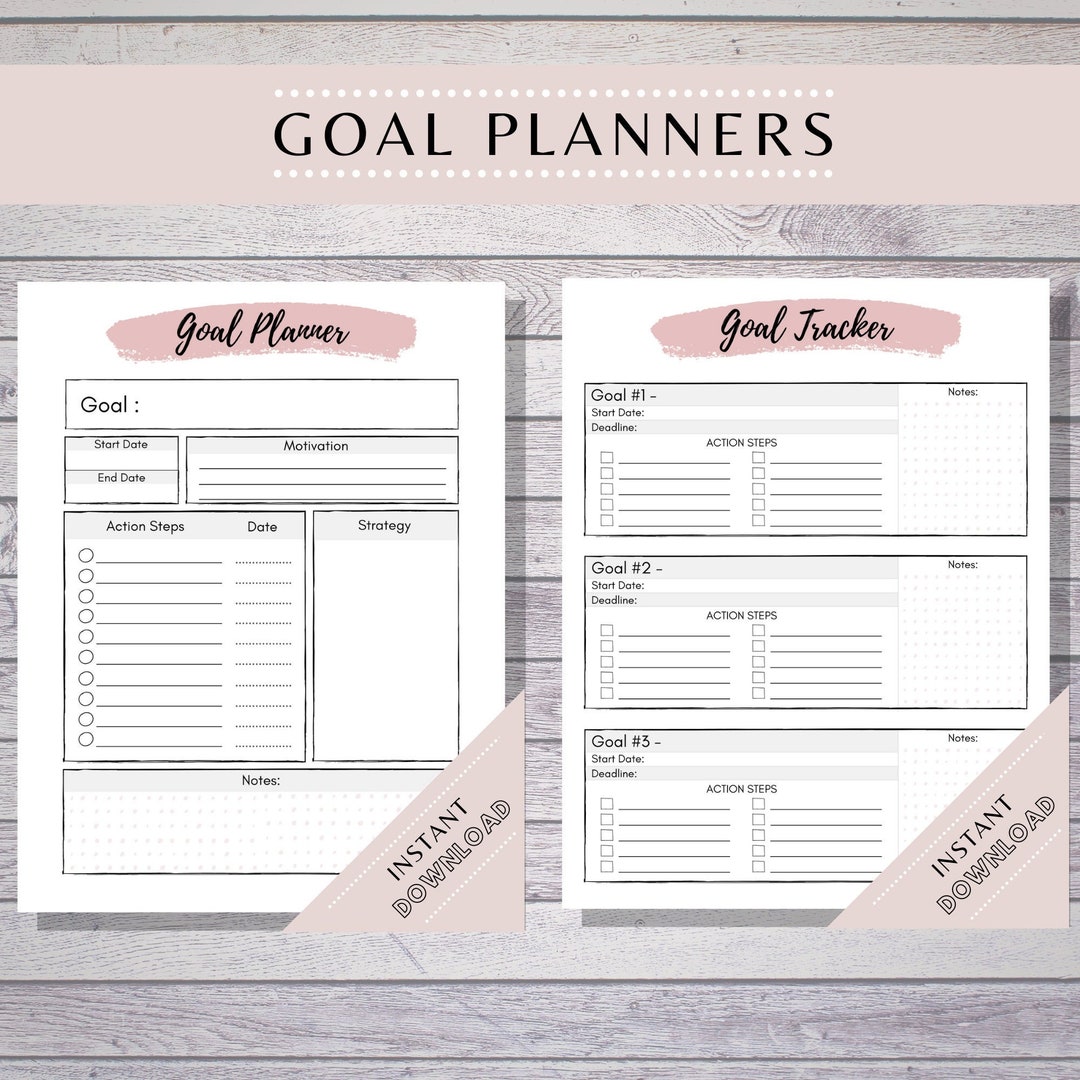 Digital Goal Planner, Goal Planner, Printable Goal Page, Goal Worksheet ...