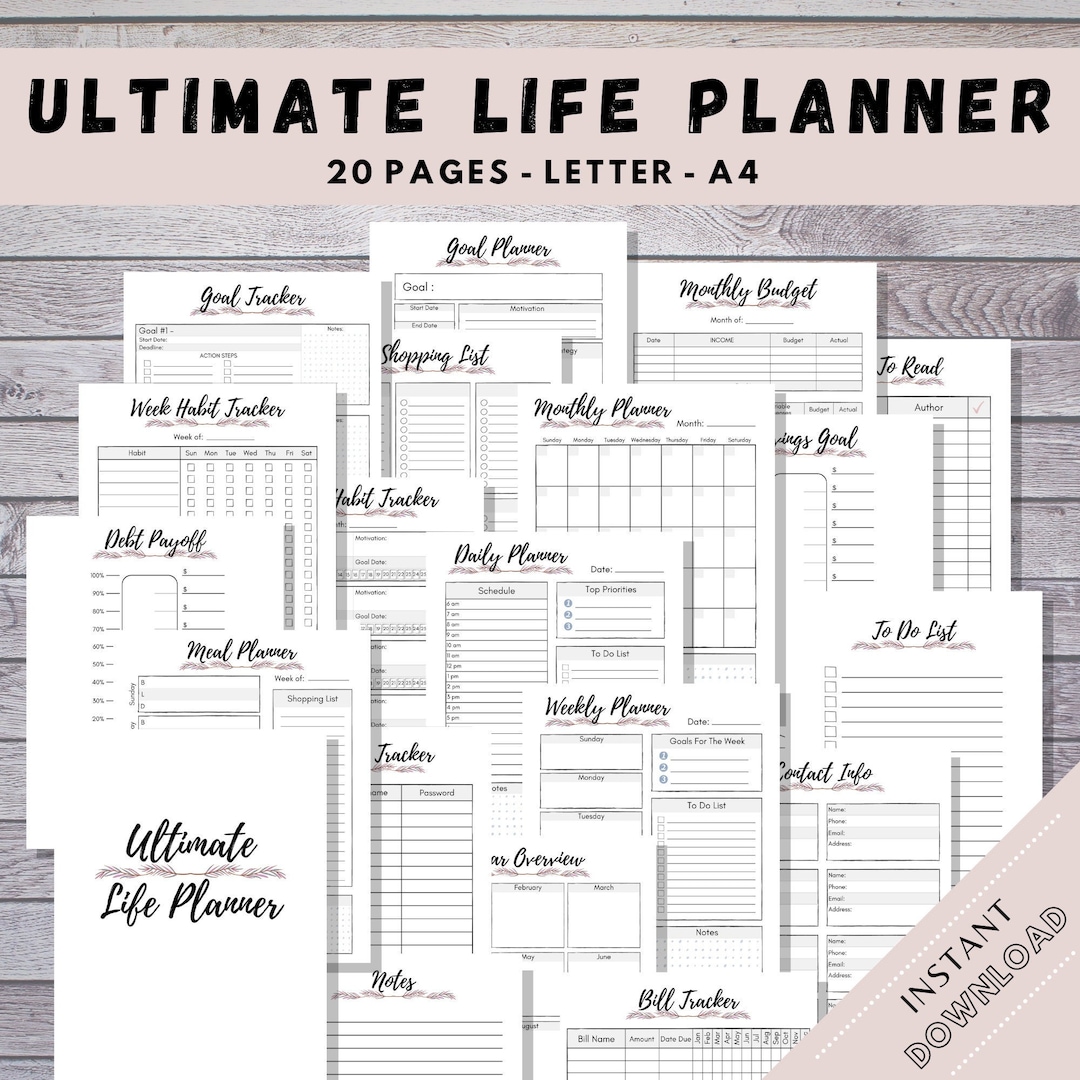 Ultimate Life Planner, Life Planner Digital, Ultimate Life Binder ...