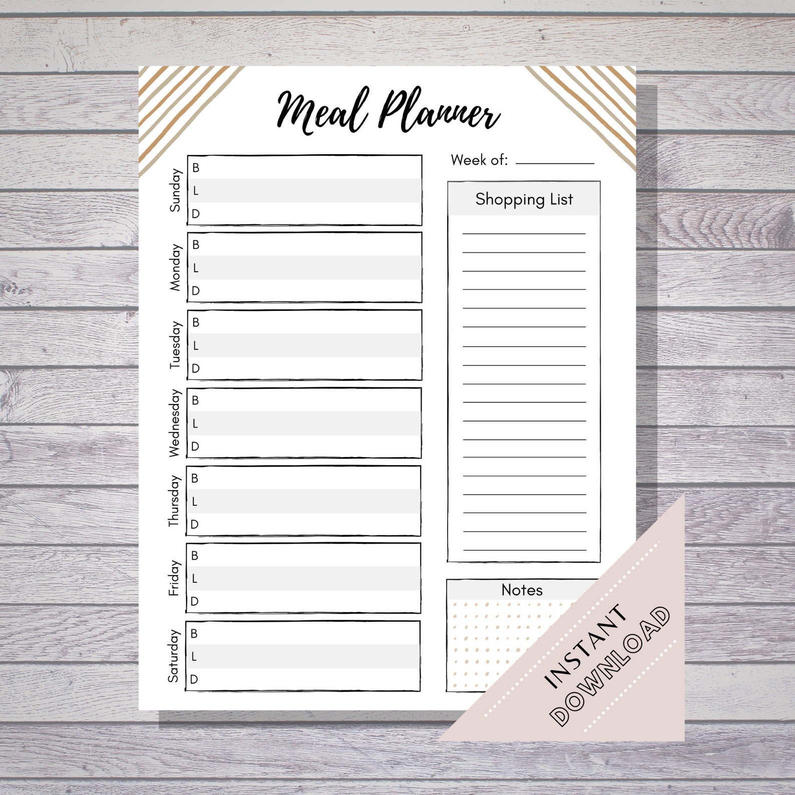 Meal Plan Printable, Menu Plan Printable, Weekly Menu Planner ...