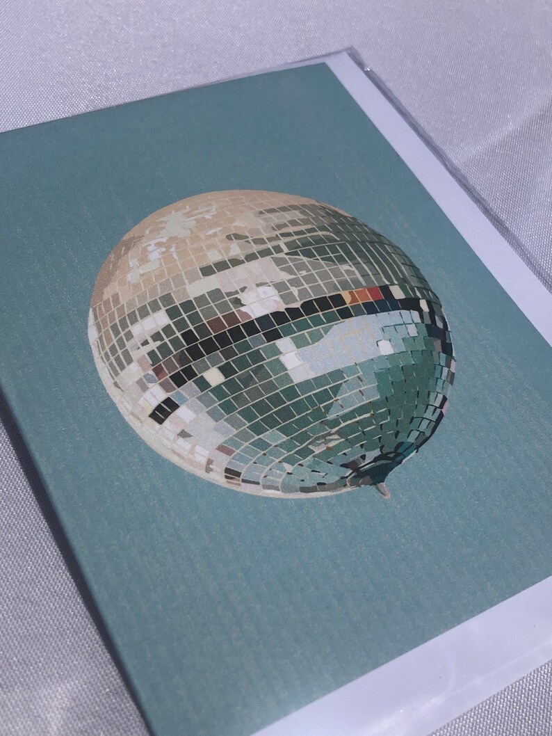 Disco Ball Greeting Card - Etsy