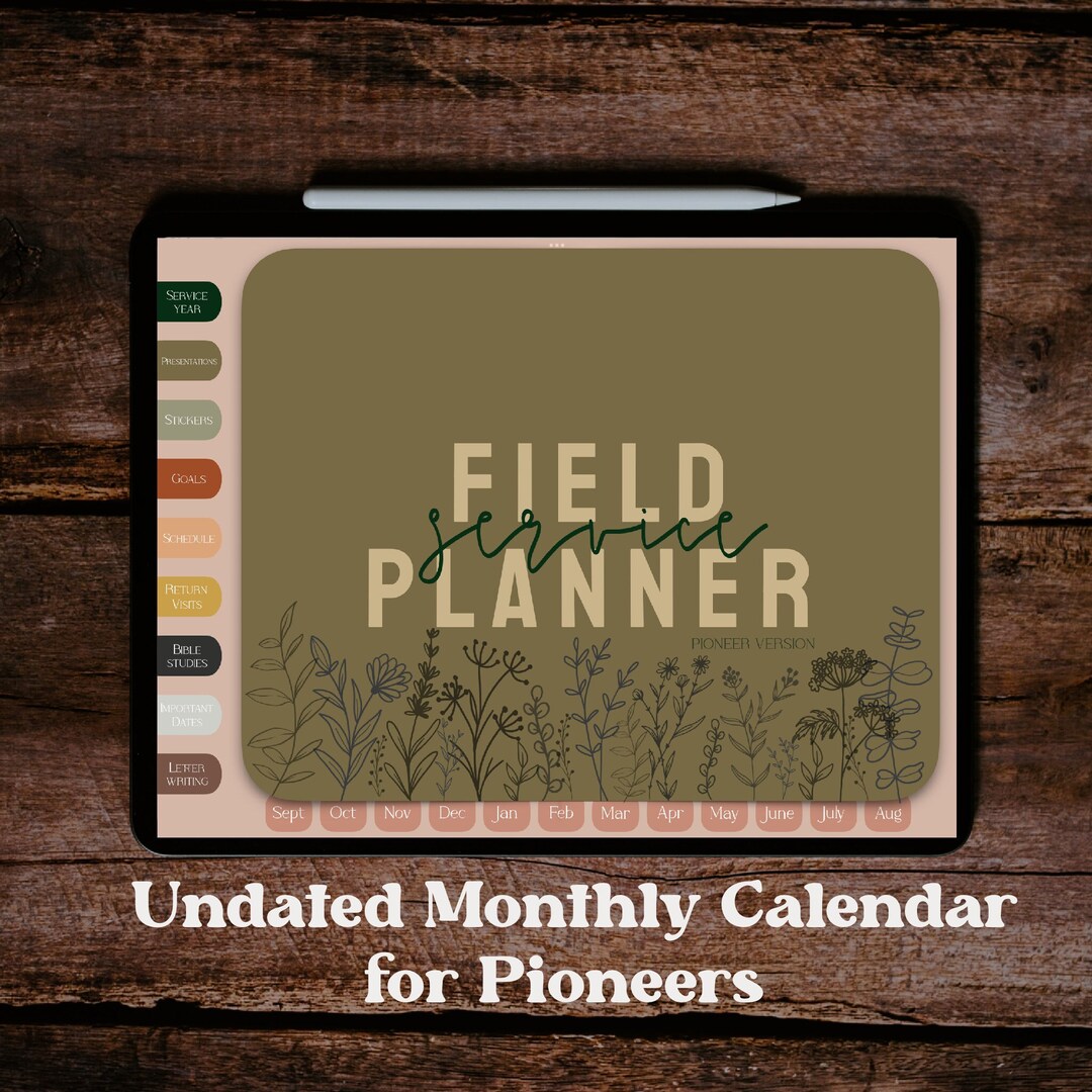 Digital JW Floral Service Planner for Pioneers Undated(with Hyperlinks ...