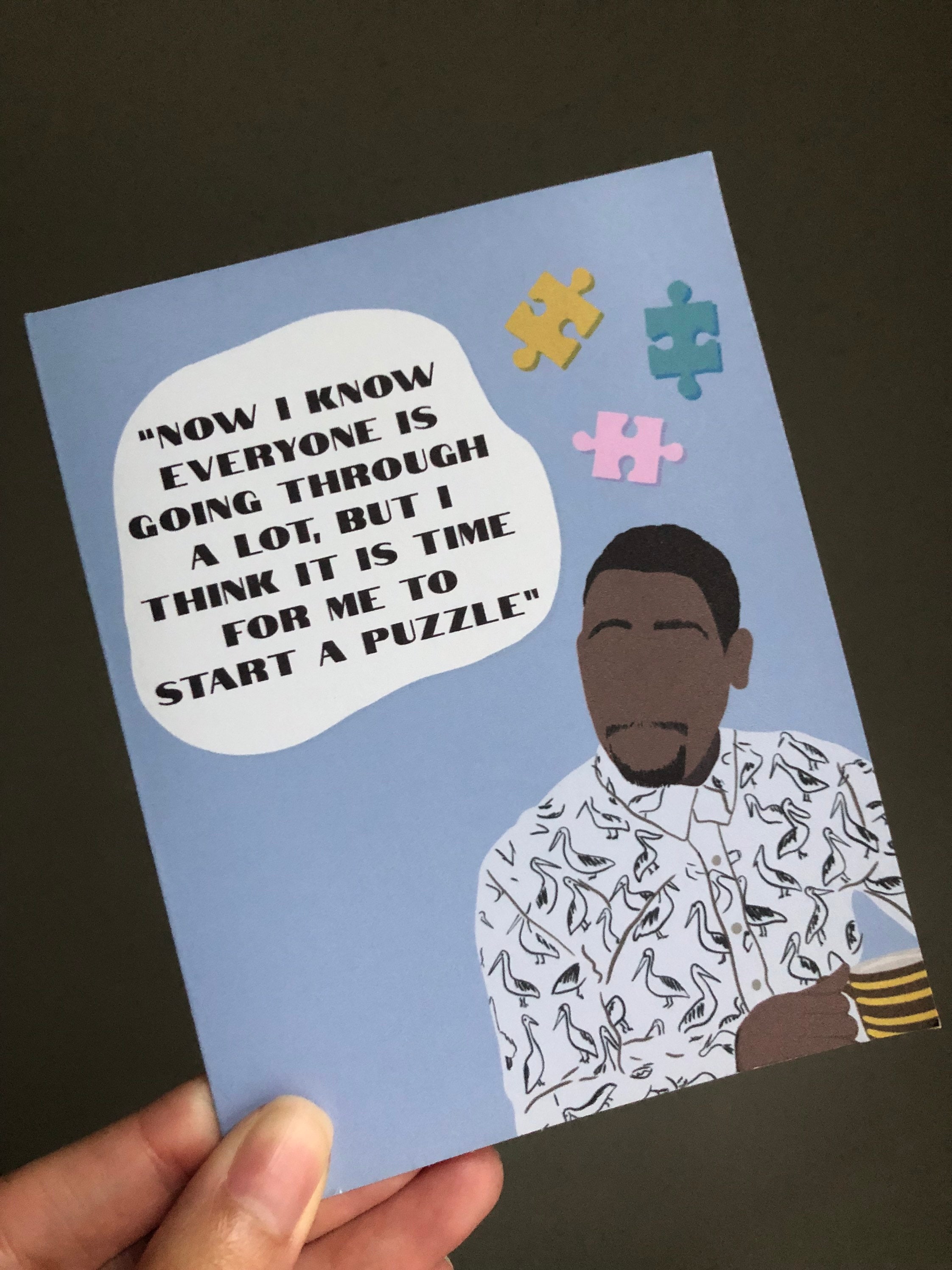 Winston Puzzle New Girl Card | Etsy