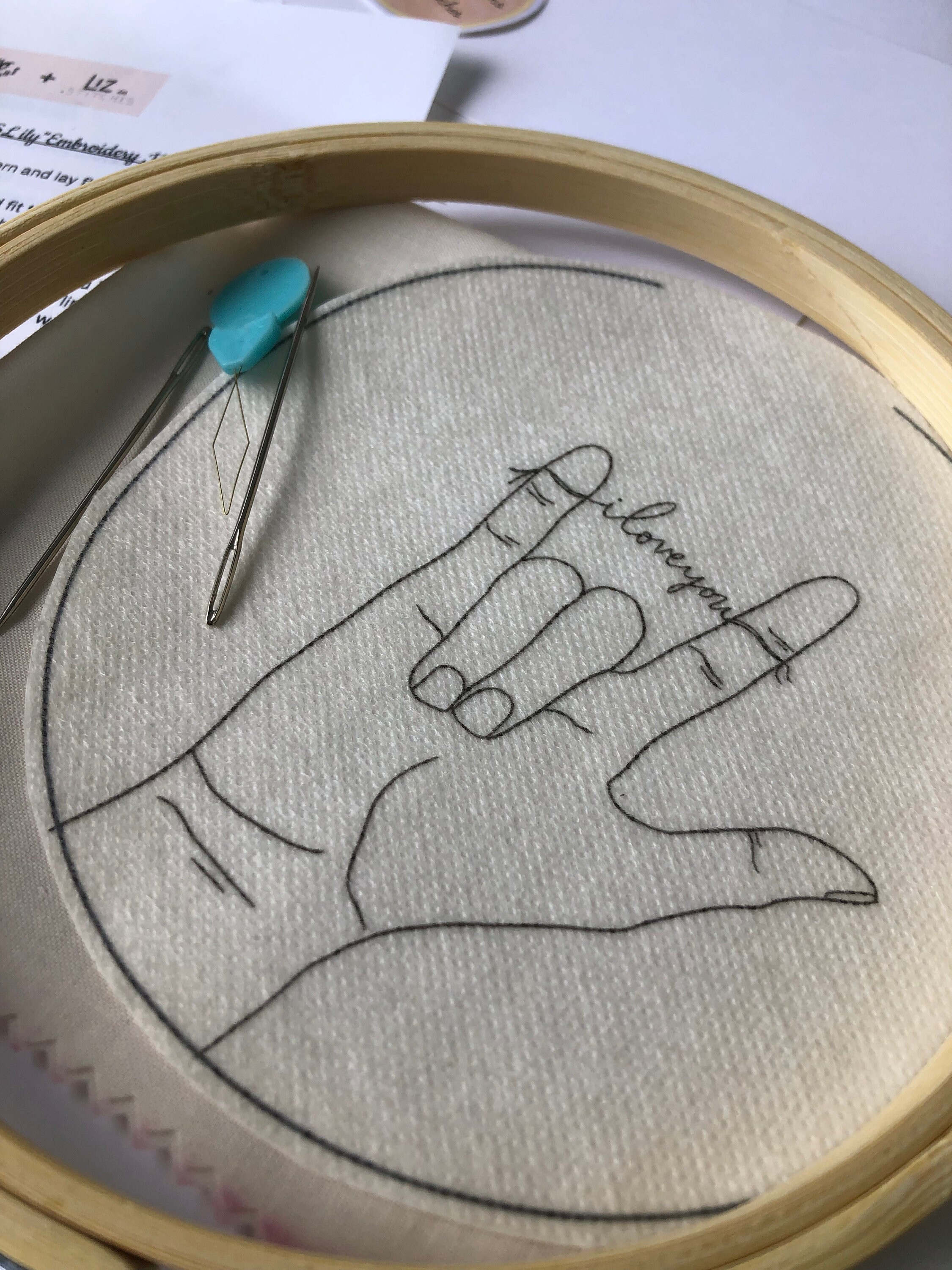 ASL ILY Hand Embroidery Kit - Etsy