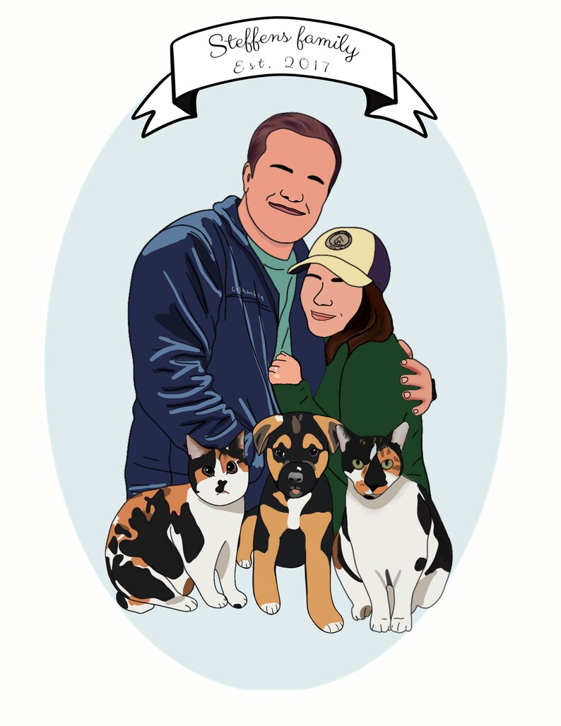 Custom Personalized Portrait / Printable Art / Digital Illustration ...