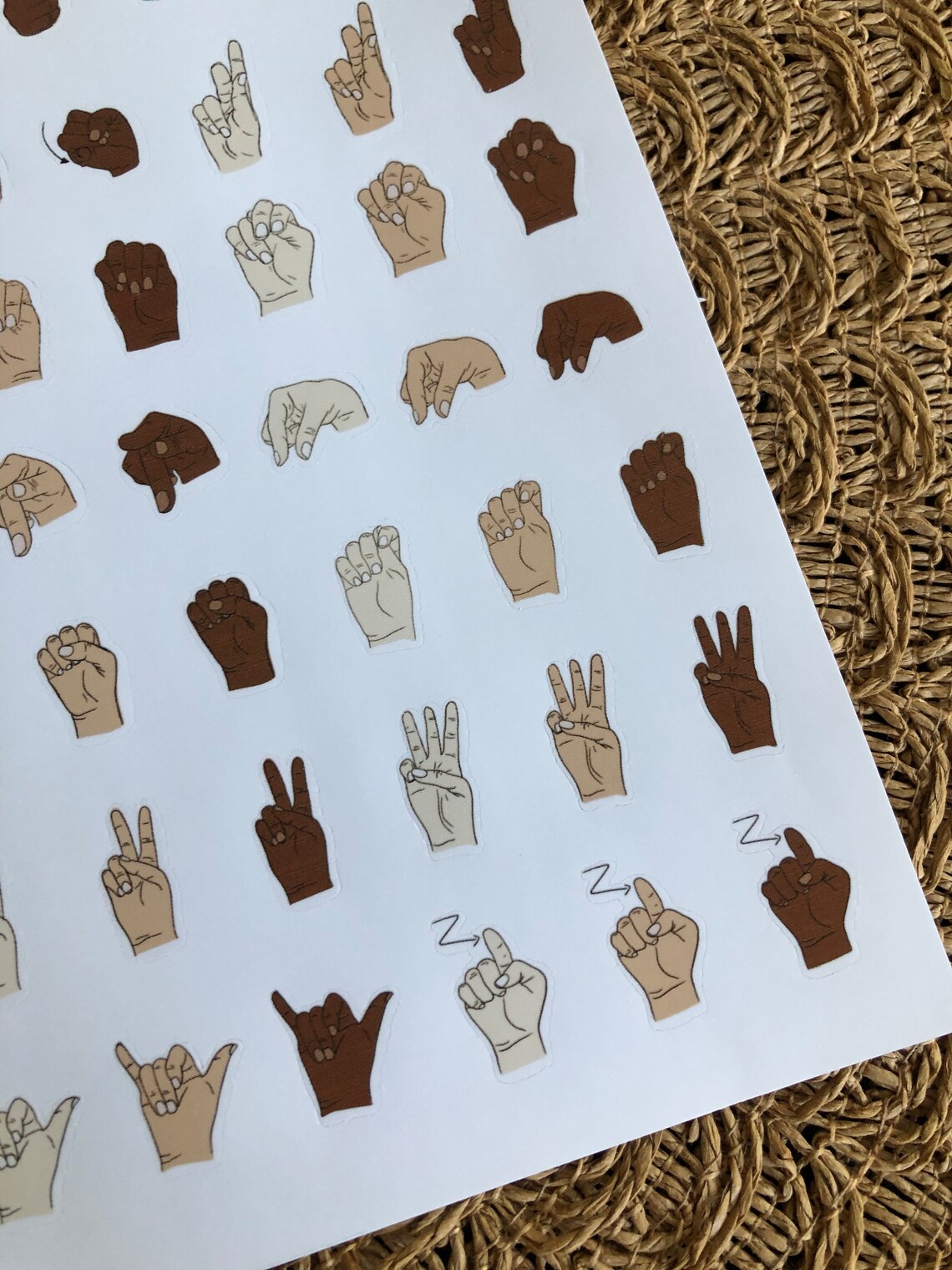 American Sign Language Alphabet Sticker Sheet - Etsy
