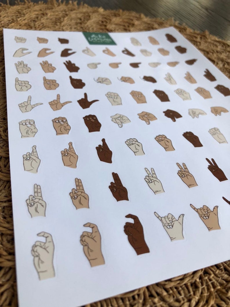 American Sign Language Alphabet Sticker Sheet - Etsy