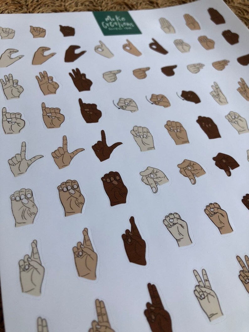 American Sign Language Alphabet Sticker Sheet - Etsy