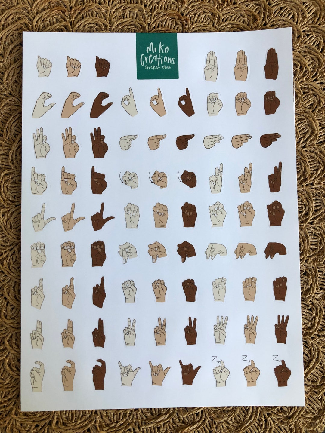 American Sign Language Alphabet Sticker Sheet - Etsy