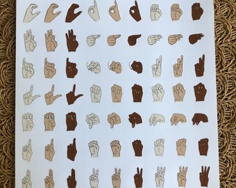 Sign Language Sheet - Etsy