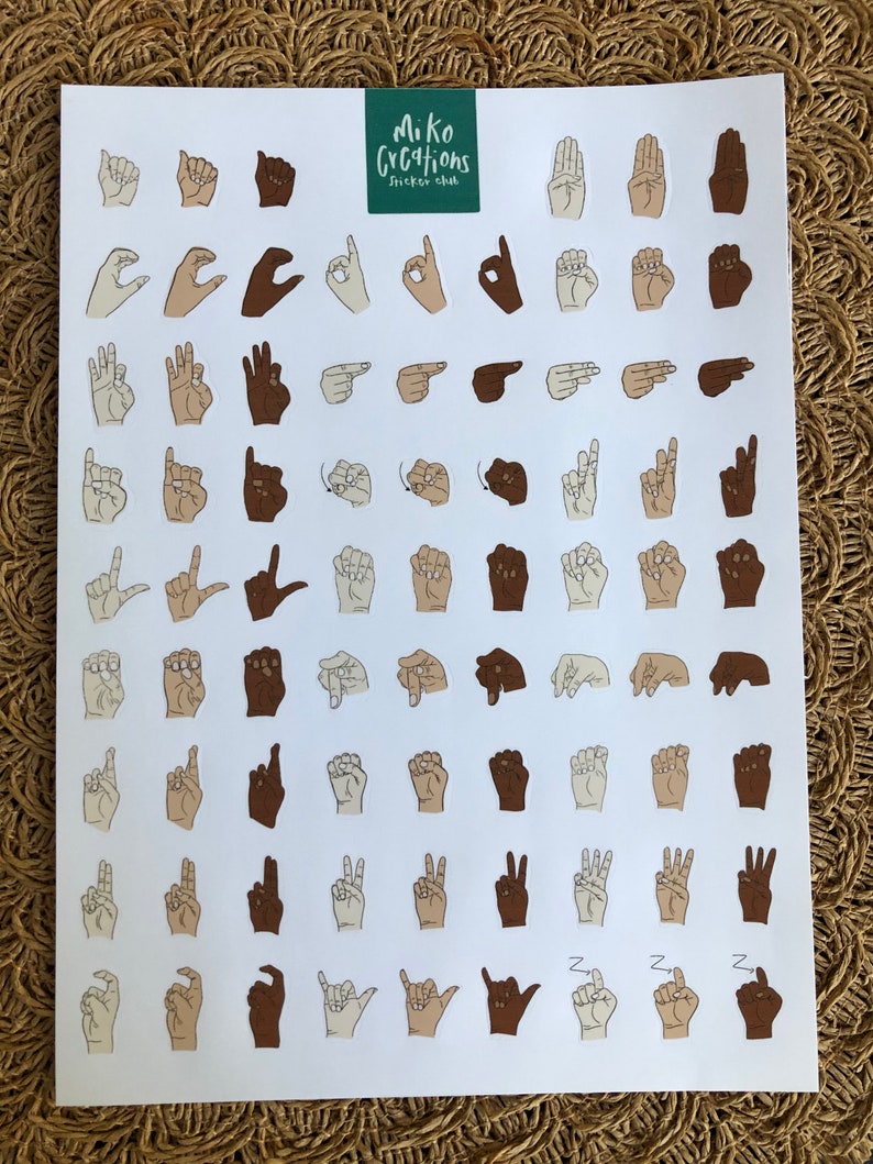 American Sign Language Alphabet Sticker Sheet - Etsy