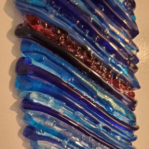 Fused Blue Glass Wall Art, Modern Glass Wall Art, Beach House Wall Art ...