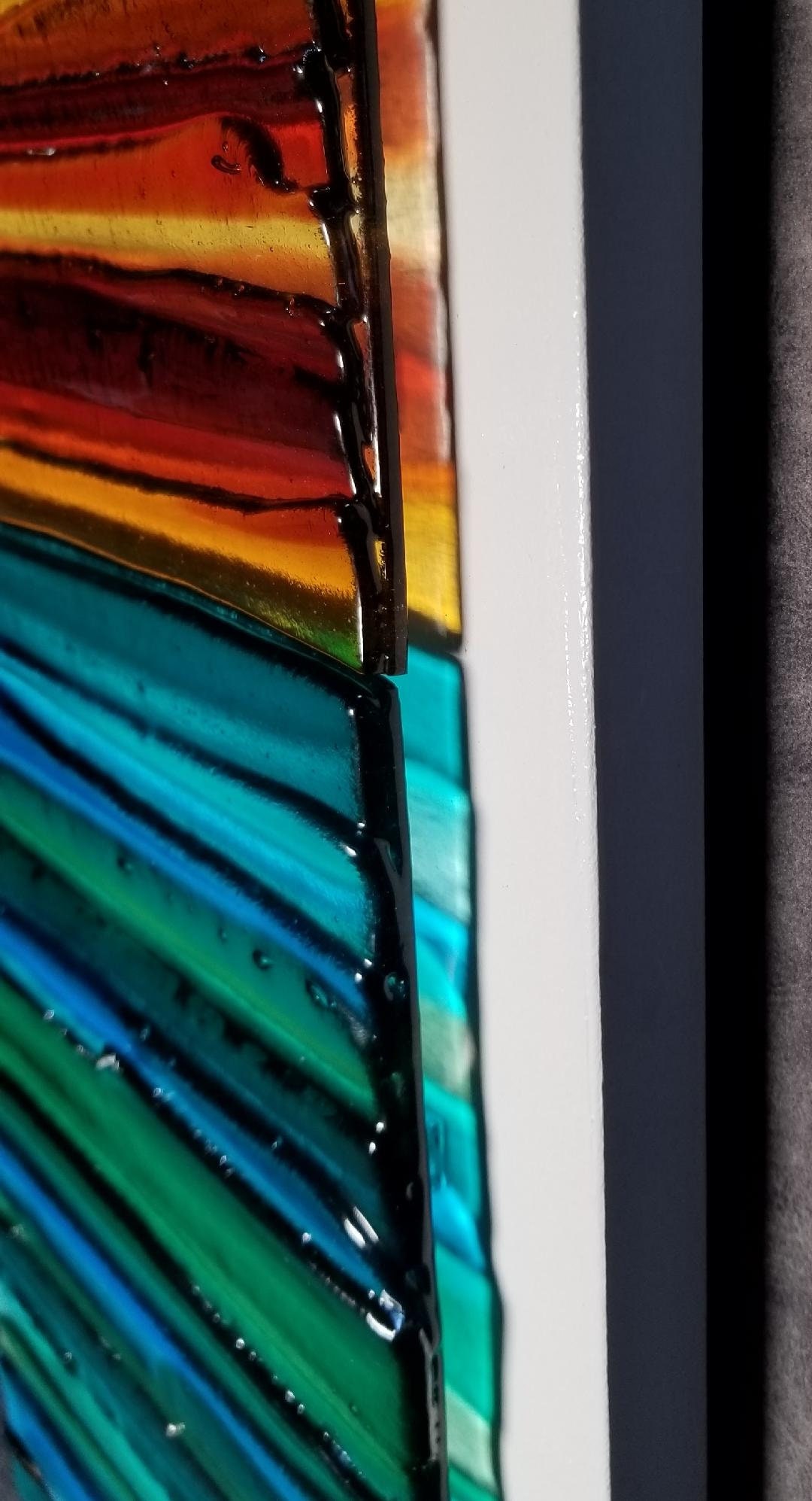 Sunset: Fused Glass Art Modern Glass Wall Art Glass Wall Sculpture ...