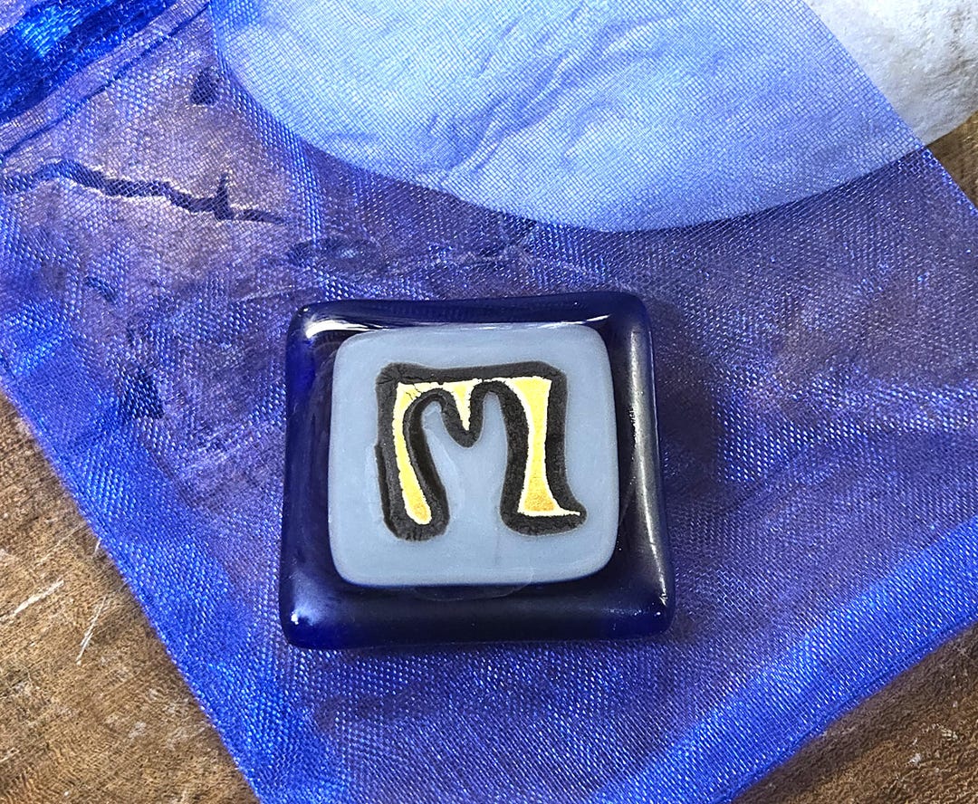 Fused Glass Magnet | Letter M | Fridge Magnet | Colorful Dorm Gift ...