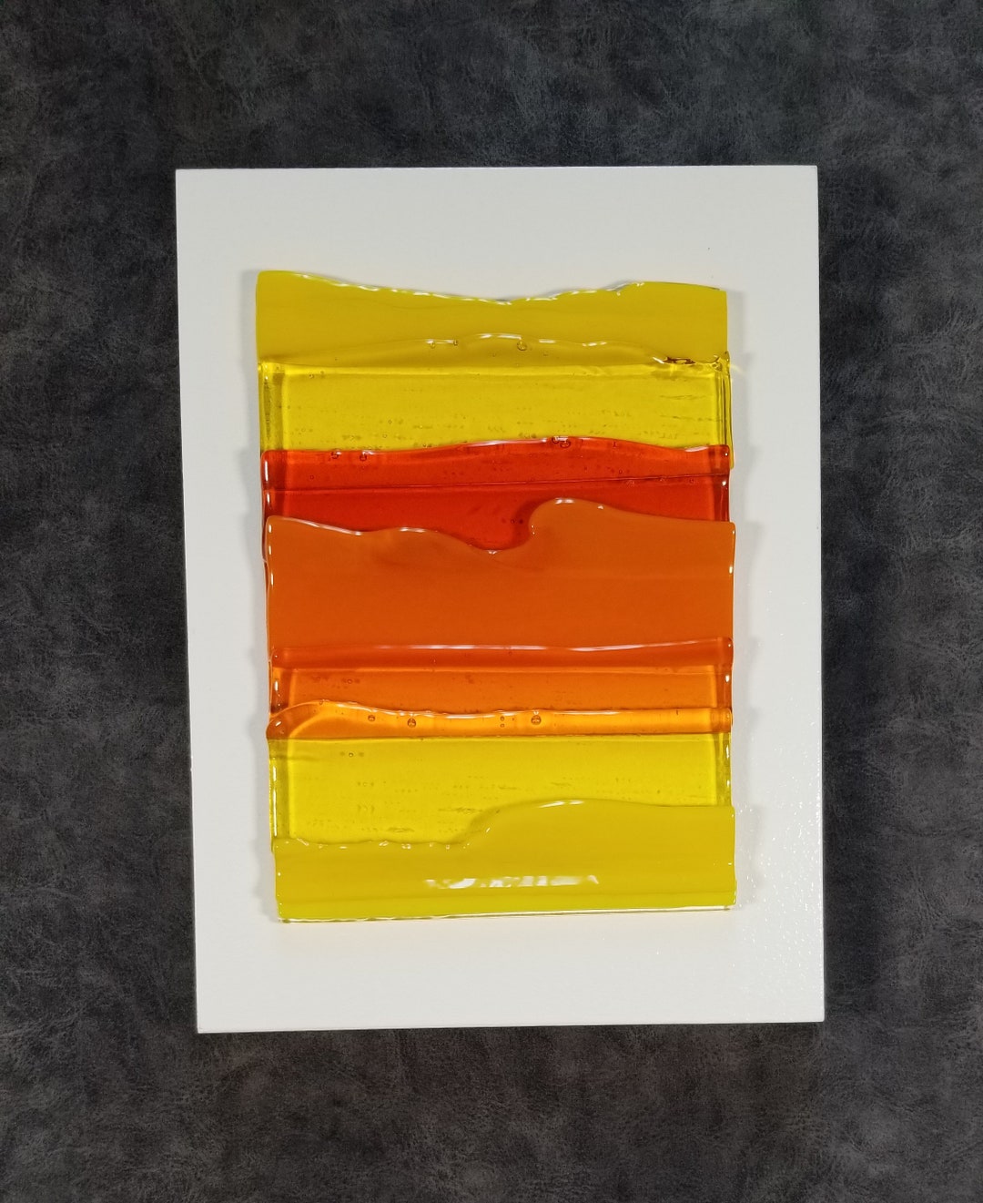 Small Sunset: Fused Glass Art , Modern Glass Wall Art, Glass Wall ...