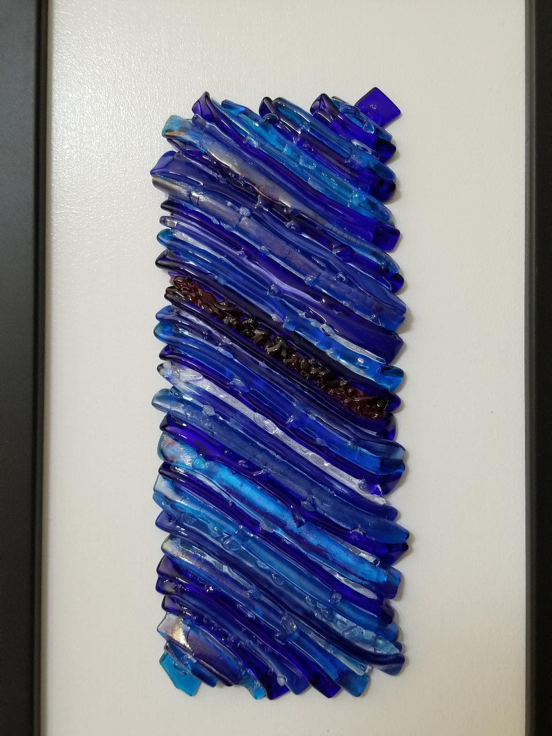 Fused Blue Glass Wall Art, Modern Glass Wall Art, Beach House Wall Art ...