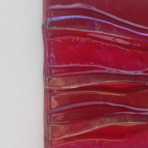 Reds: Fused Glass Art , Modern Glass Wall Art, Glass Wall Sculpture ...