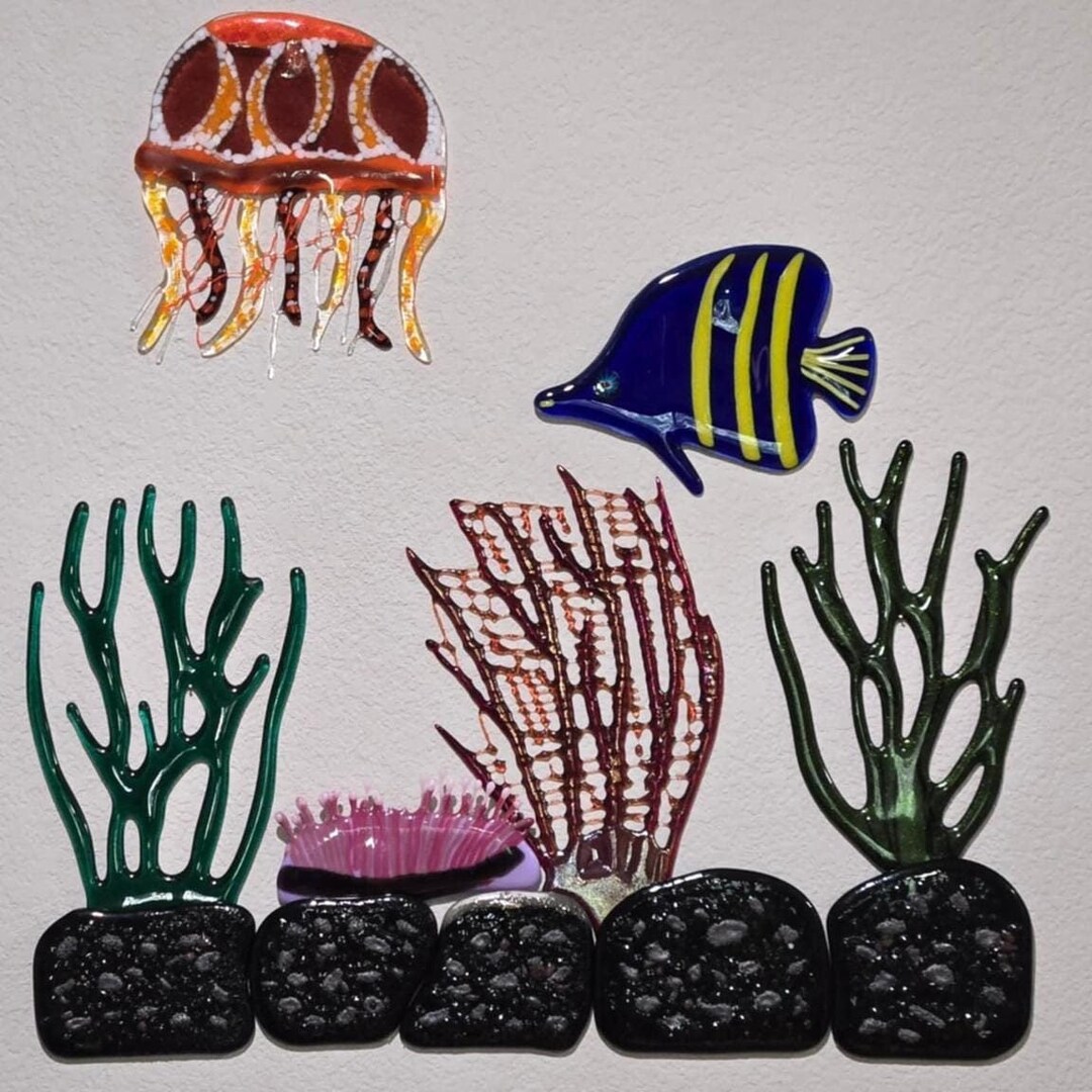 Fused Glass Fish Wall Art: Custom Sea Life Aquarium Decor - Etsy