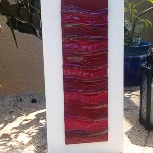 Reds: Fused Glass Art , Modern Glass Wall Art, Glass Wall Sculpture ...