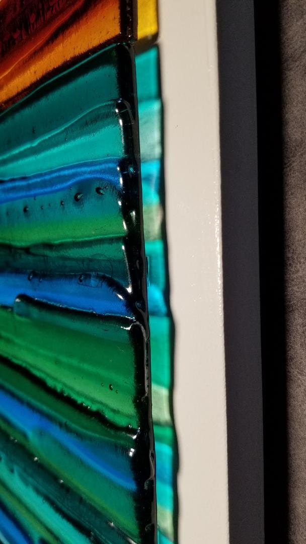 Sunset: Fused Glass Art Modern Glass Wall Art Glass Wall Sculpture ...