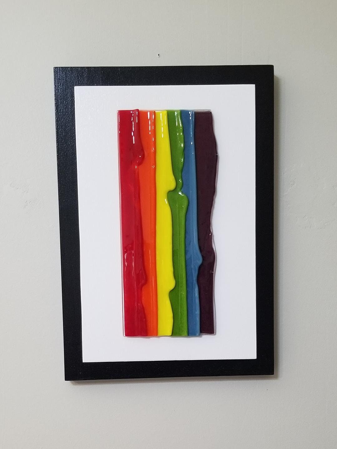 LGBTQ Pride Flag, LGBTQ Fused Glass Art, Glass Art, Modern Glass Wall ...
