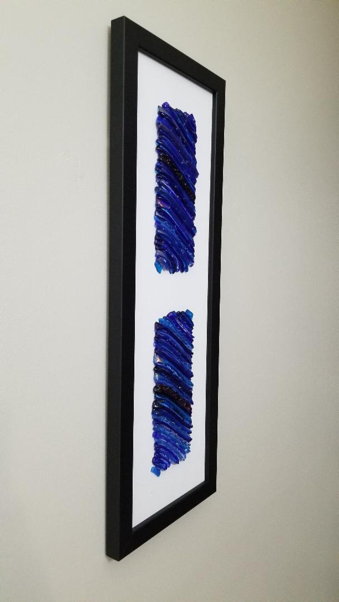 Fused Blue Glass Wall Art Modern Glass Wall Art Beach House Wall Art Glass Sculpture Etsy