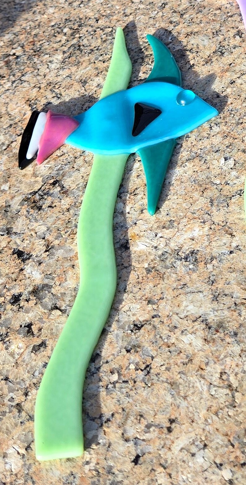 Pastel Fish Suncatcher Plant Stake: Fused Glass Garden Art - Etsy