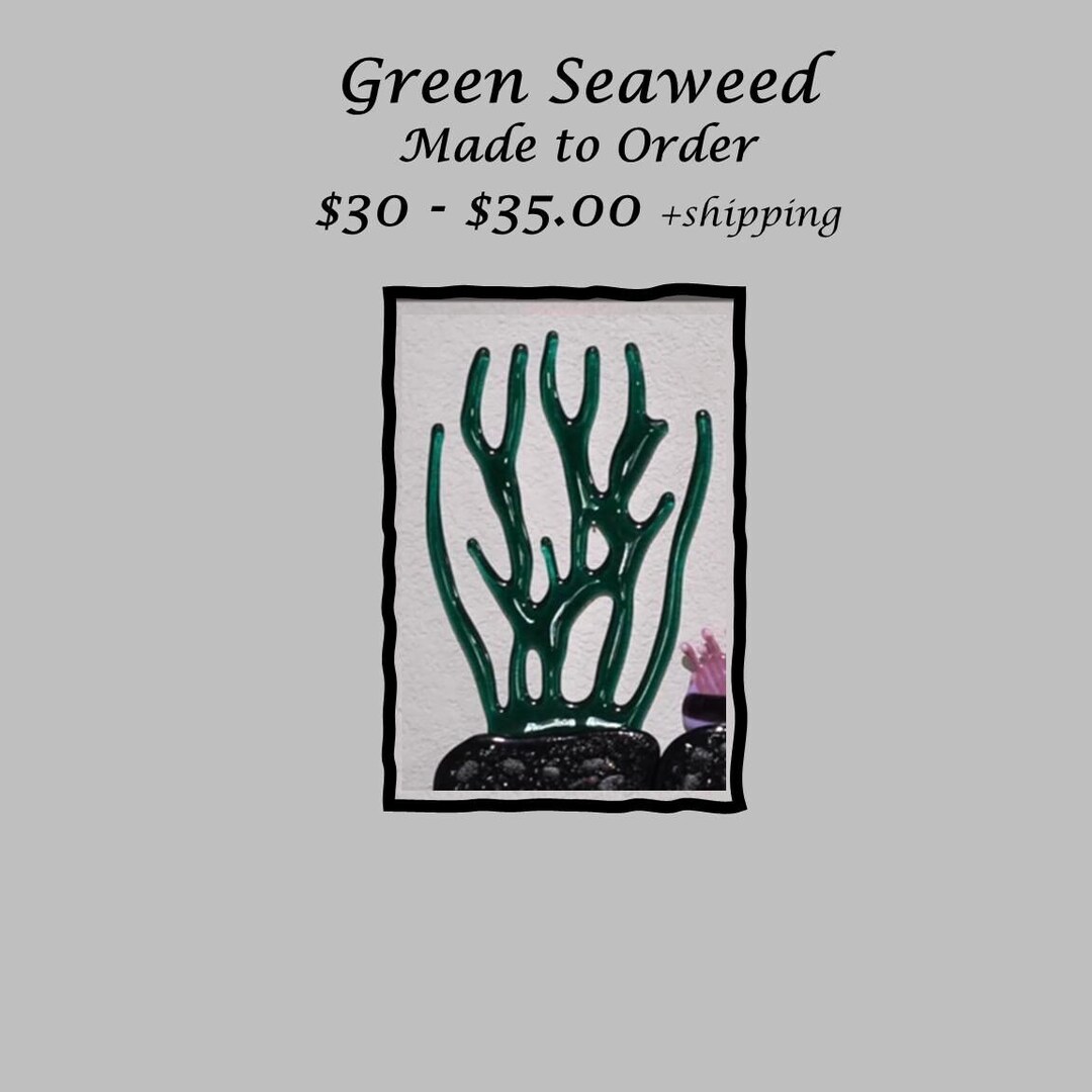 Seaweed | Fused Glass Wall Art | Glass Wall Aquarium | Glass Art Marine ...