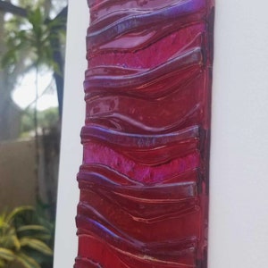 Reds: Fused Glass Art , Modern Glass Wall Art, Glass Wall Sculpture ...