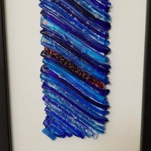 Fused Blue Glass Wall Art, Modern Glass Wall Art, Beach House Wall Art ...