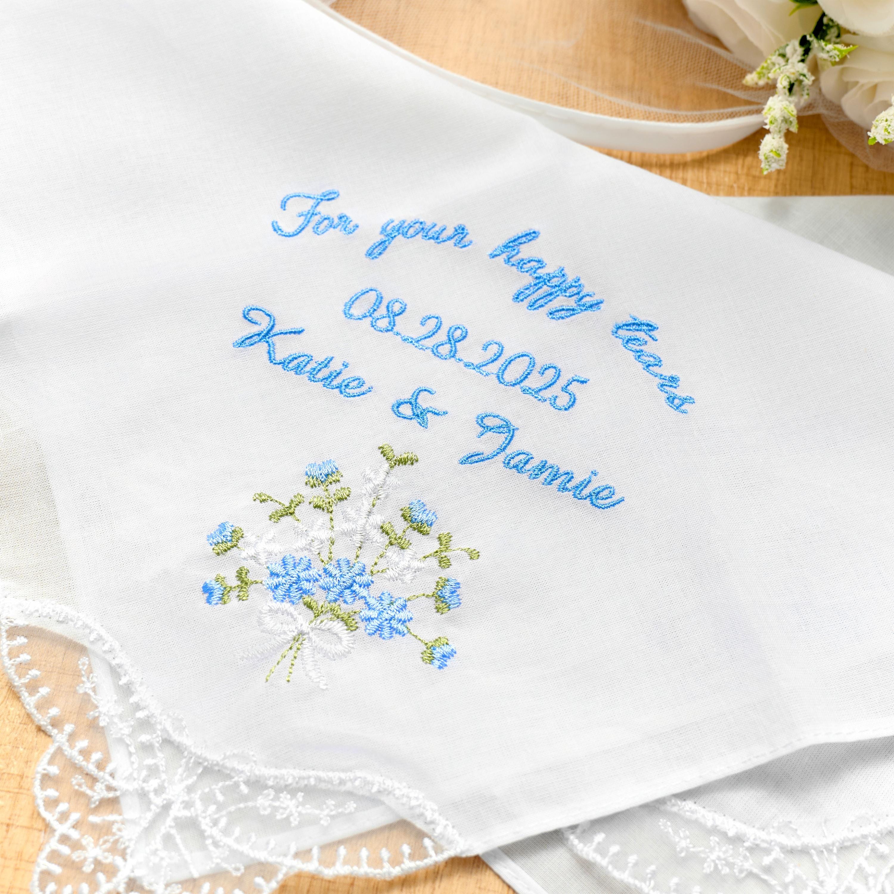 Personalized Embroidered Wedding Handkerchief,elegant Bridal ...