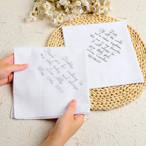 Elegant Embroidered Wedding Handkerchief, Wedding Napkins, Father of ...