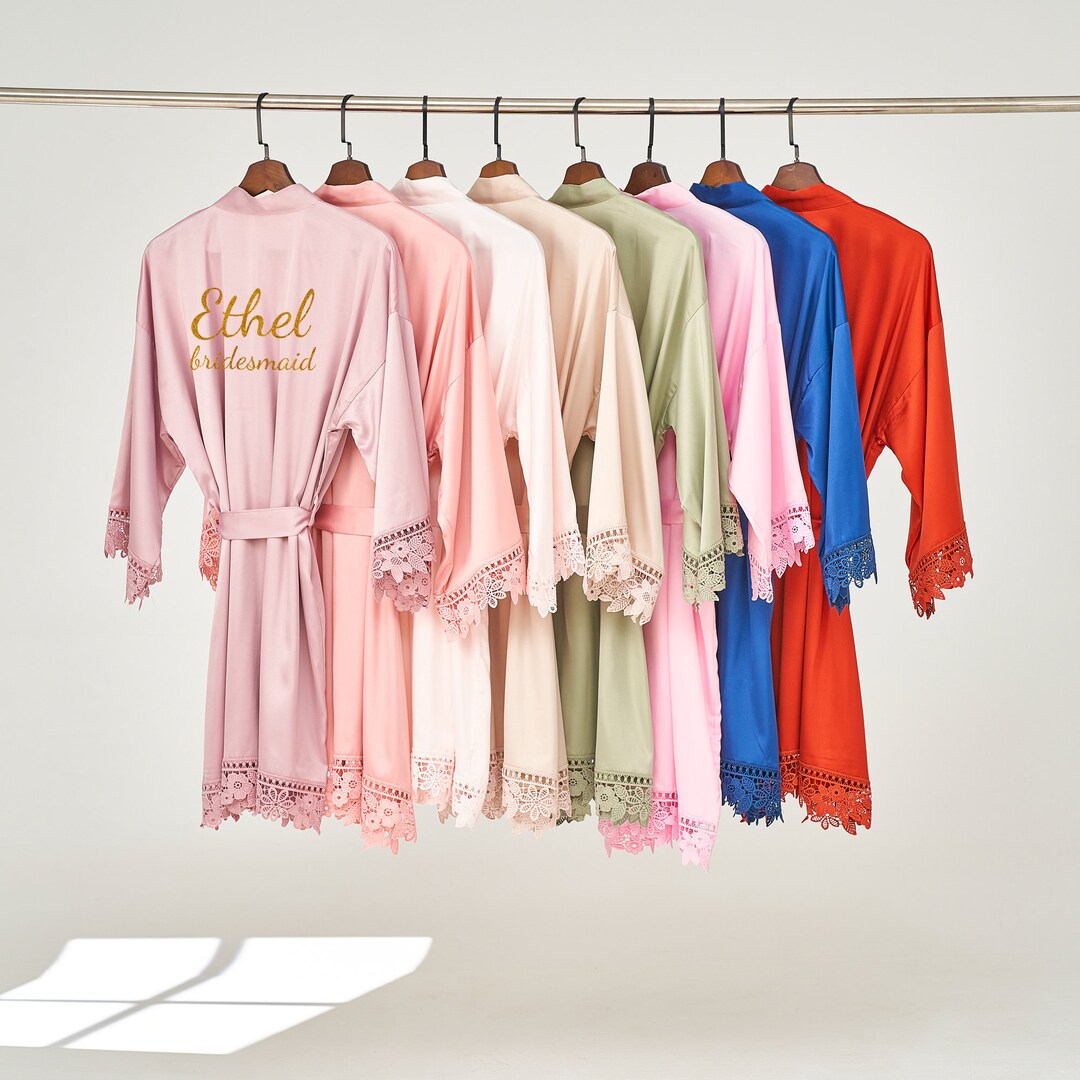 Bridesmaid Robes, Lace Bridesmaid Robes, Bridal Party Robes, Bridesmaid ...