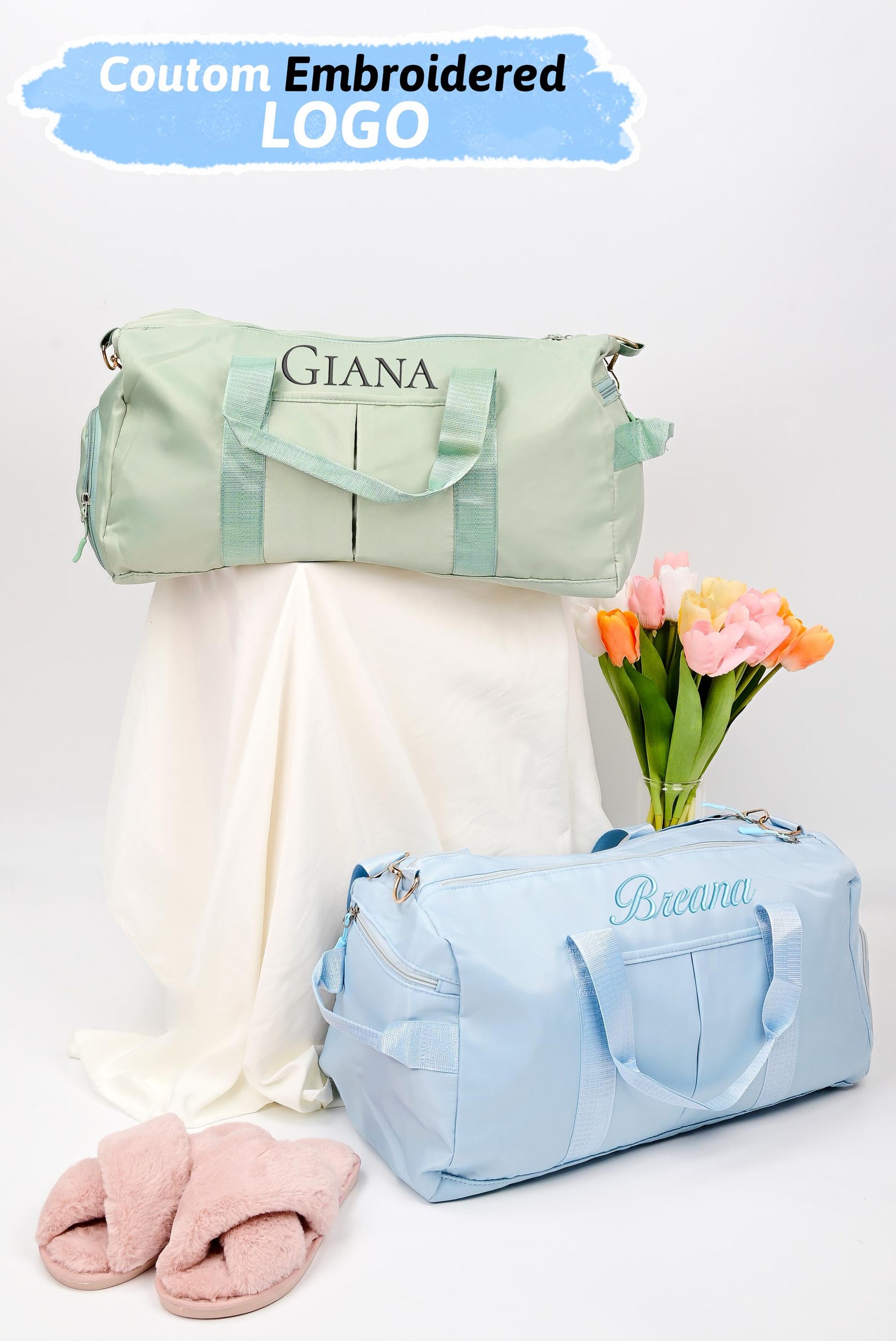 Personalized Duffel Bag, Girls Monogrammed Travel Bag, Monogrammed ...