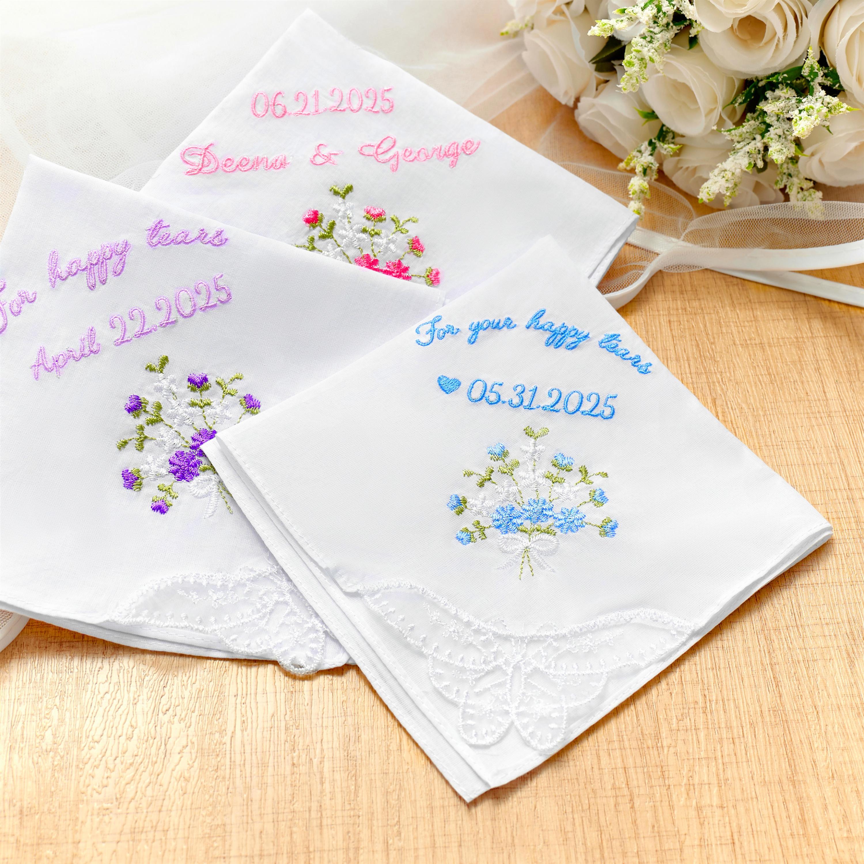 Personalized Embroidered Wedding Handkerchief,elegant Bridal ...