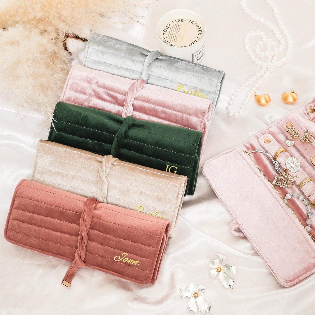 Velvet Jewelry Rolls, Personalized Gifts,wedding Favors,custom Suede ...