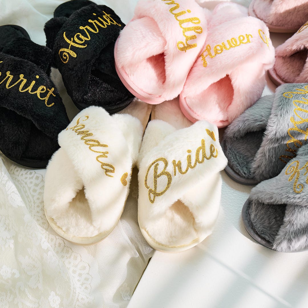 Mrs Bride Slippers for Wedding Bridal Slippers, Custom Gift for Bride ...