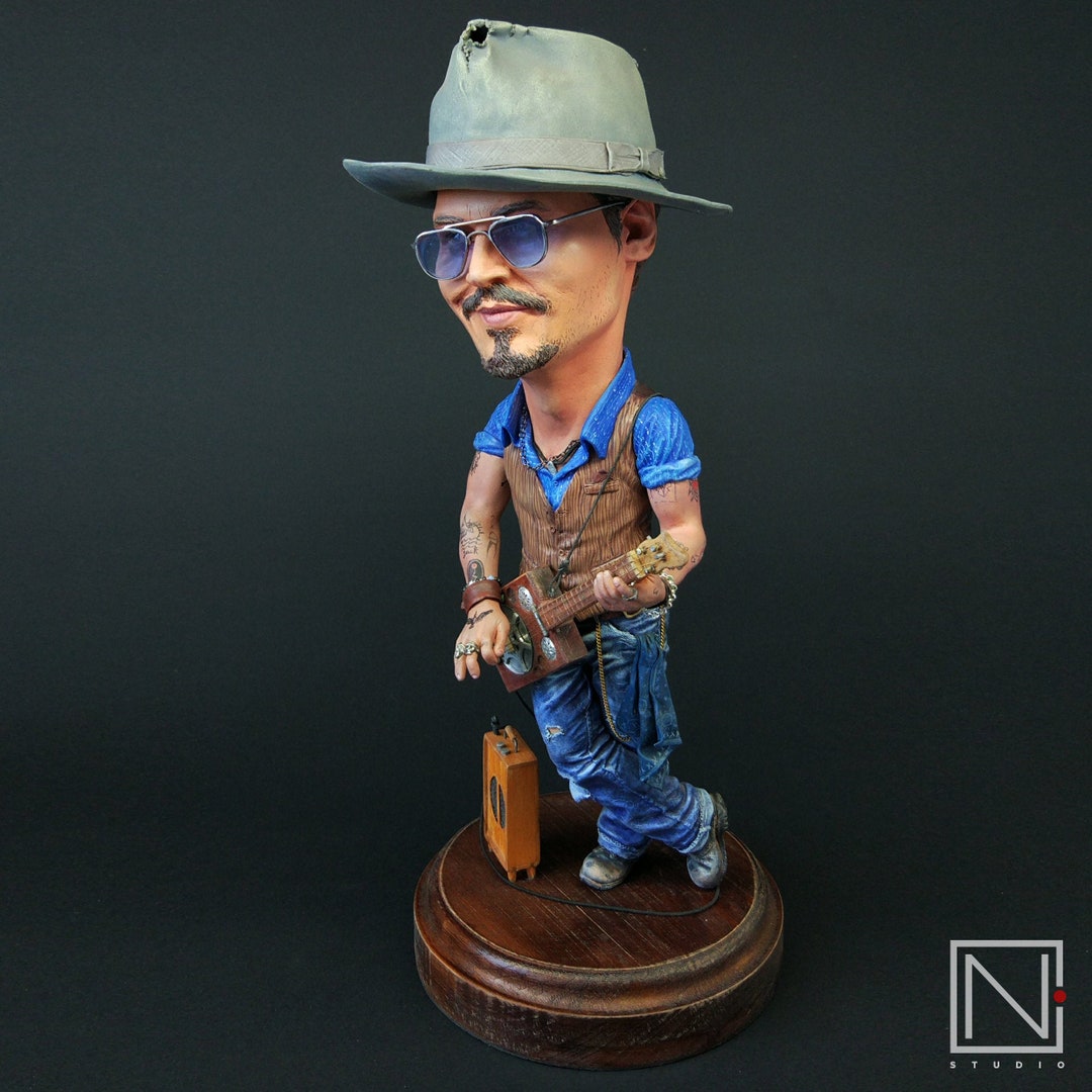 Custom Mini Sculpture of Johnny Depp Custom Bobblehead - Etsy
